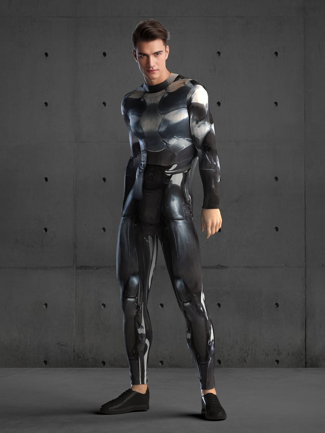 Black and Silver Space Armor Costume Men (custom Fit Available), Rave ...