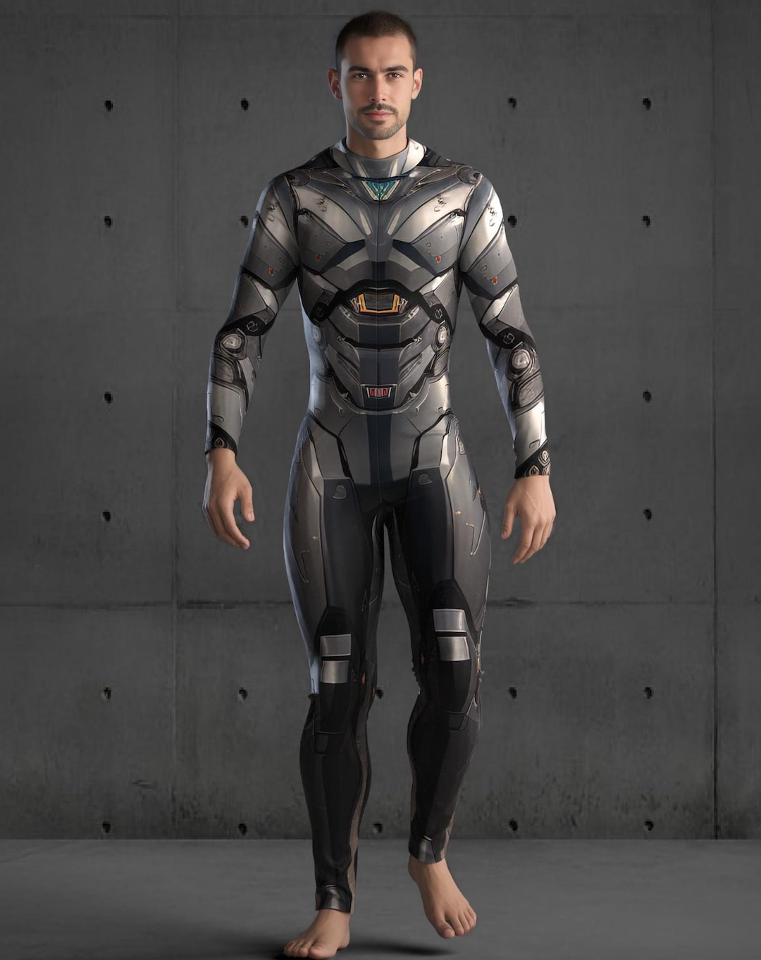 Knight Bodysuit Costume Men, Exoskeleton Robot Costume, Rave Party ...