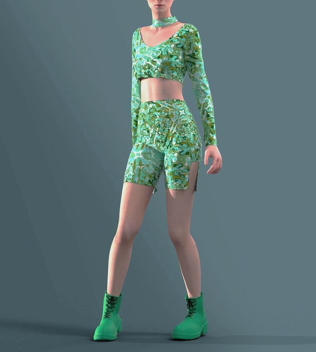 Rave Outfit, Top for Festivals, Party Outfit, Green Bodysuit, Outfit ...