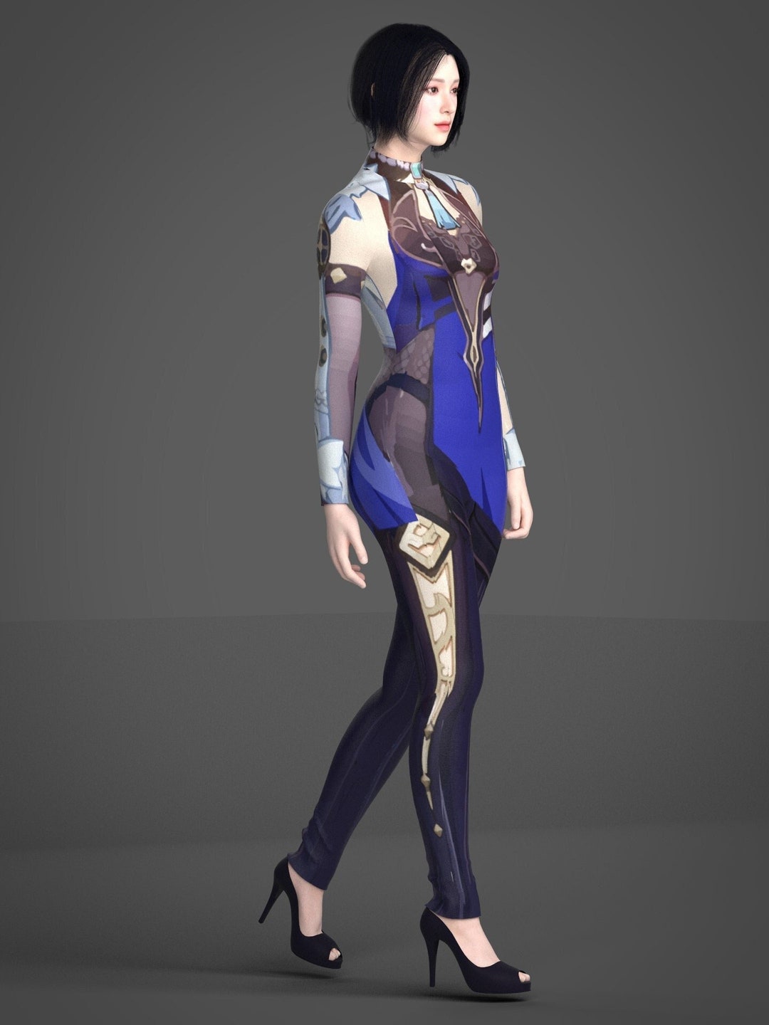 Yelan Costume, Halloween Bodysuit, Cosplay Bodysuit, Female Warrior ...