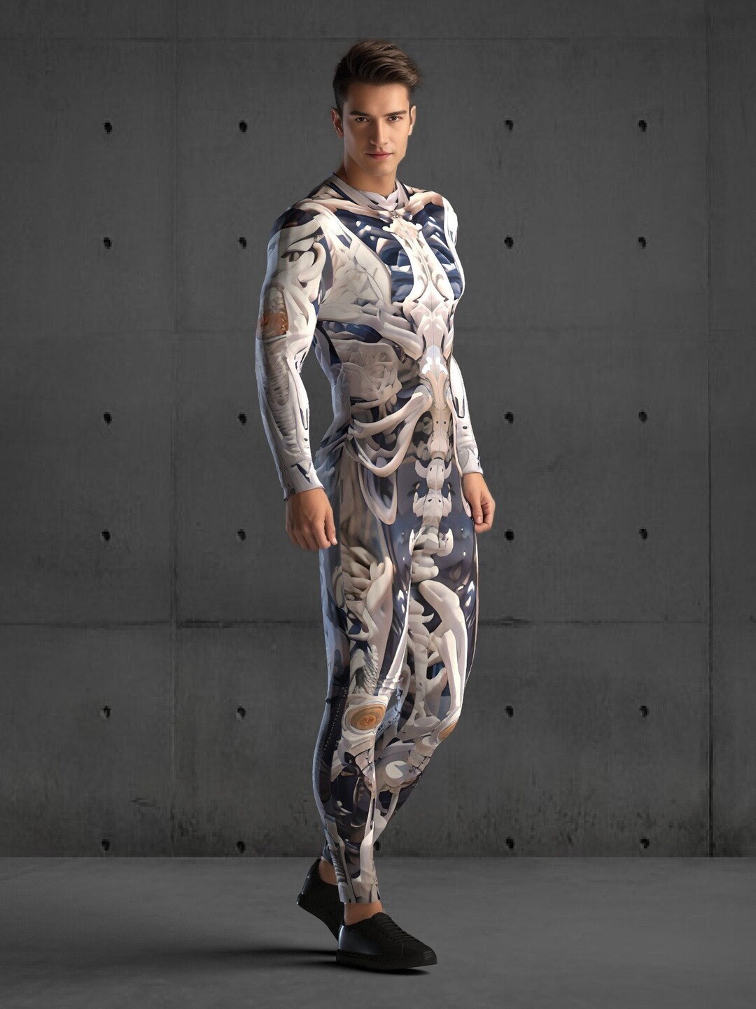 Skeleton Costume for Men, Rave Party Costume, Halloween Costume, A125M ...