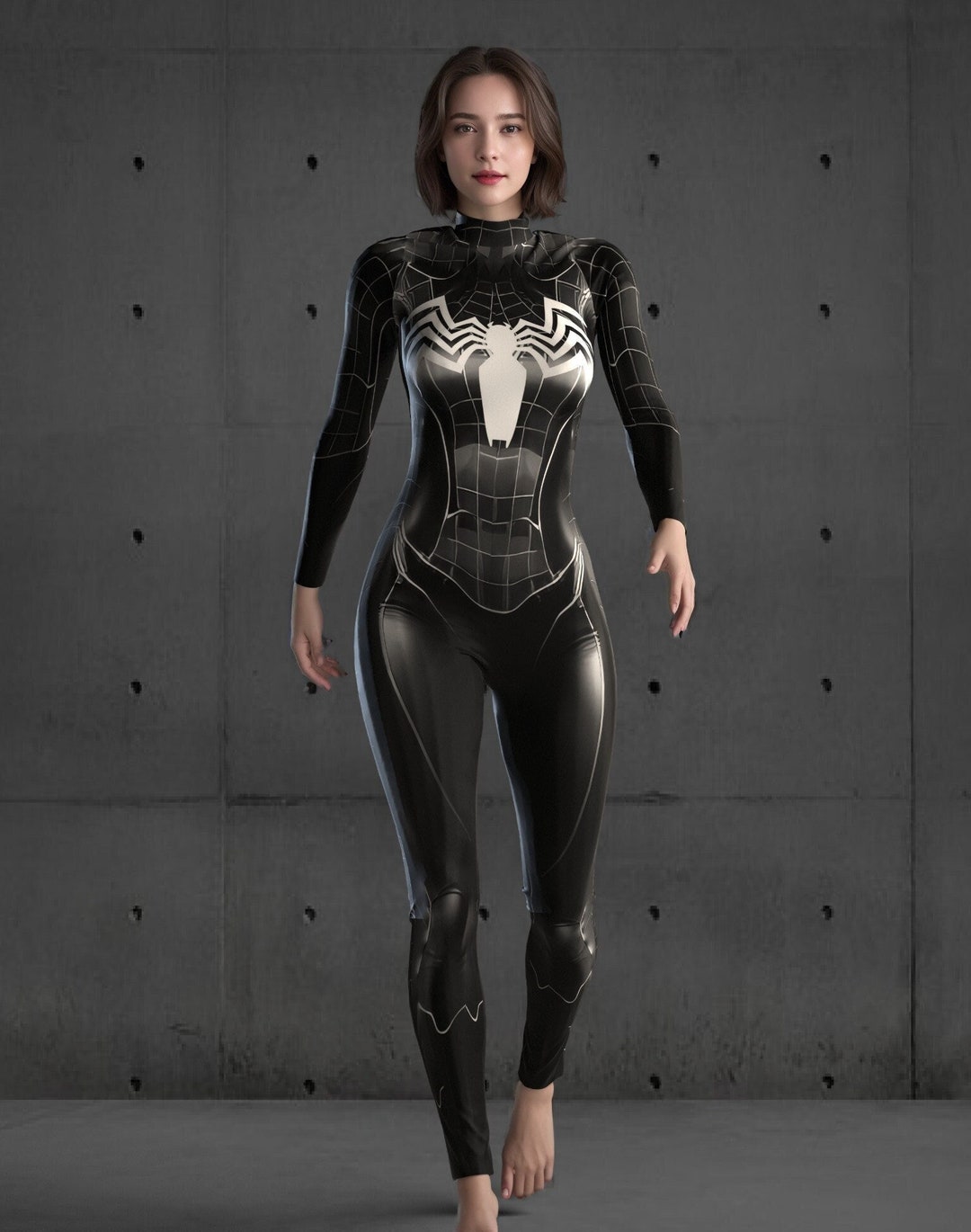 Black Spider Superhero Costume, Futuristic Rave Outfit, Custom Fit - Etsy