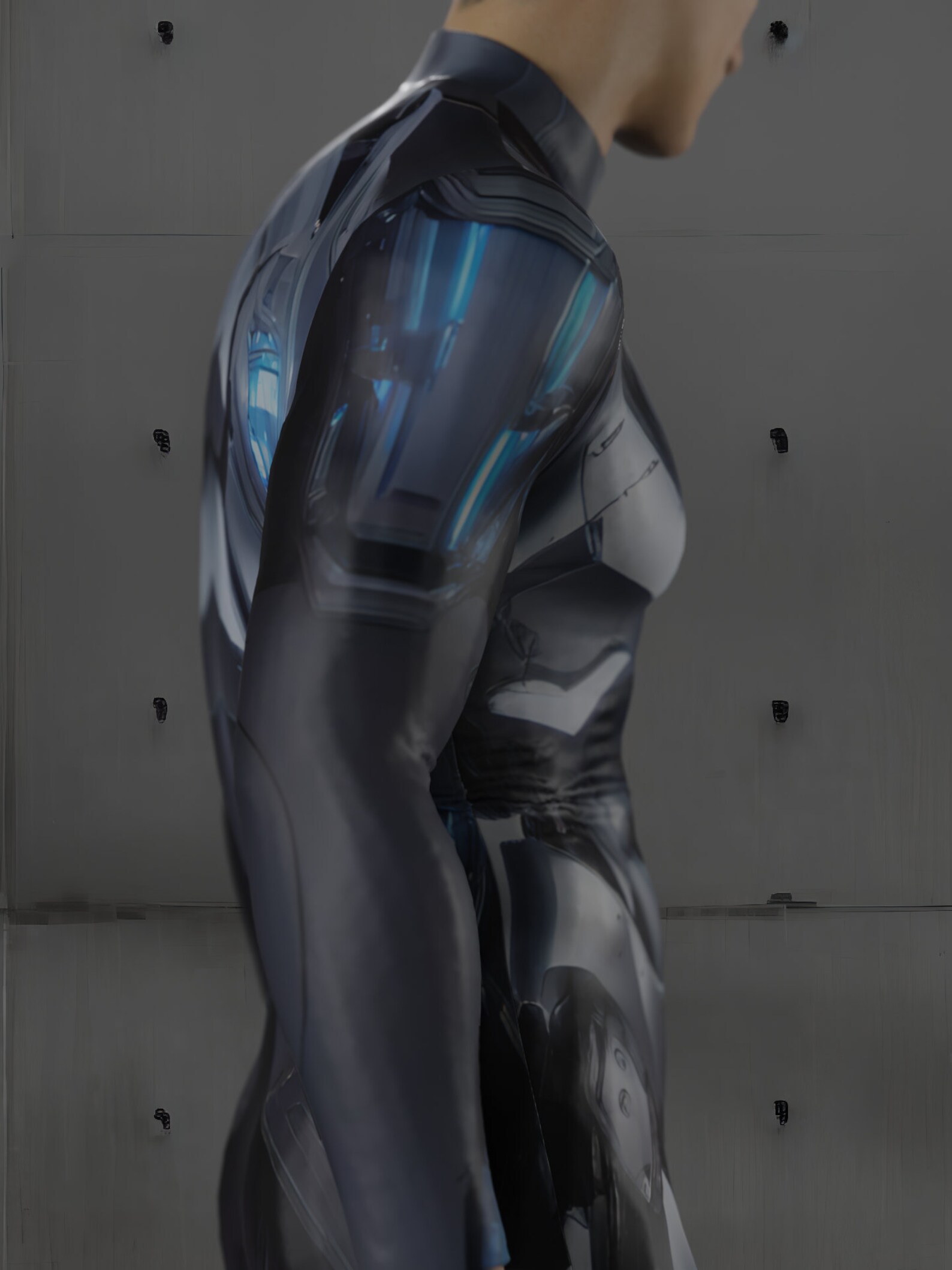 Futuristic Cyborg Armor Costume, Blue Rave Outfit, Halloween Superhero ...