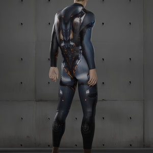 HAUTICO Cyborg Performance Costume for Men (customizable), Rave Party Outfit Men, Halloween ...