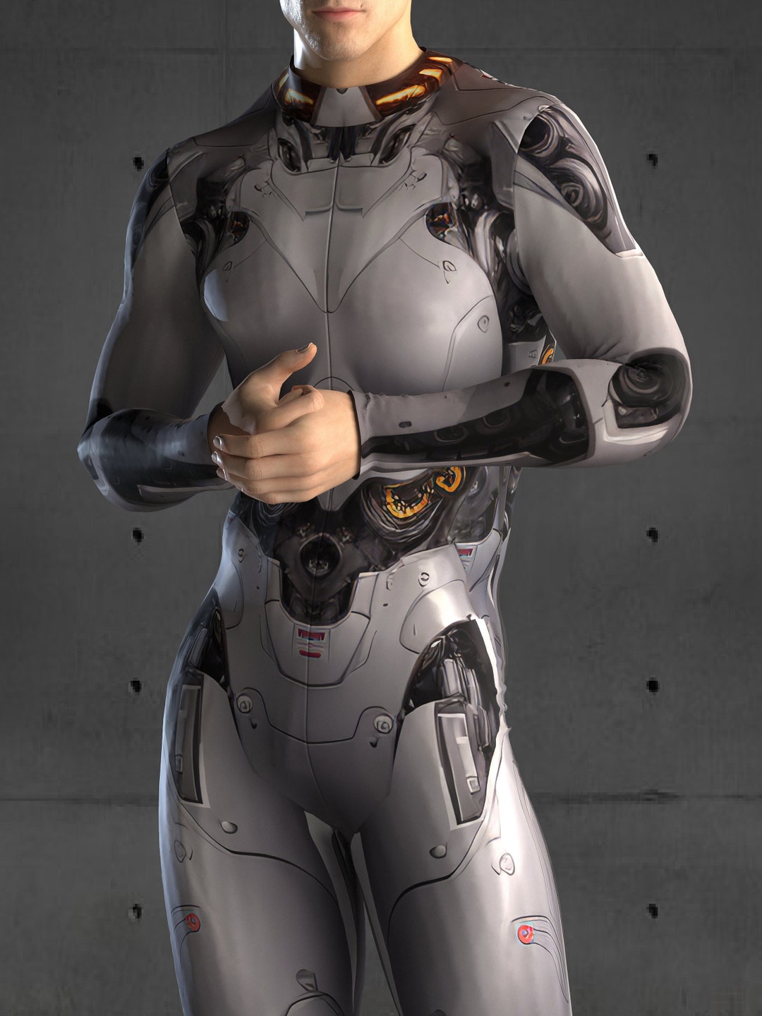 Knight Armor Costume Men custom Fit Available, Rave Costume, Robot Costume, Rave Bodysuit Men ...