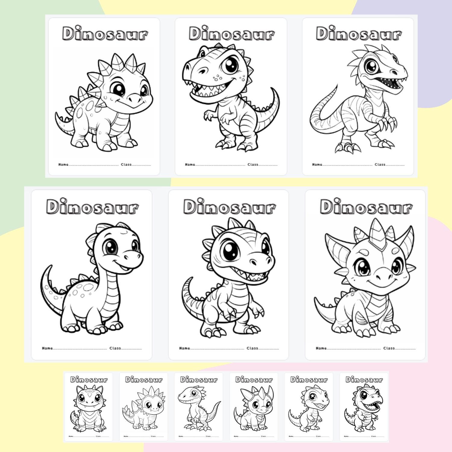 Coloring Dinosaur V01 : Easy 19 Pages Pdf File - Etsy