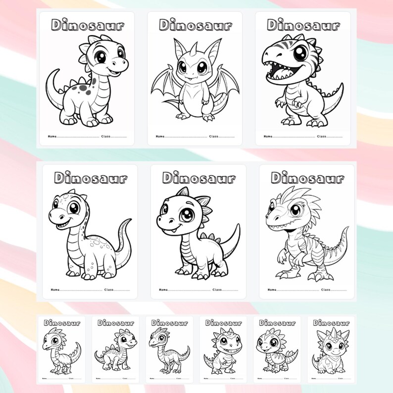 Coloring Dinosaur V02 : Easy 19 Pages Pdf File - Etsy