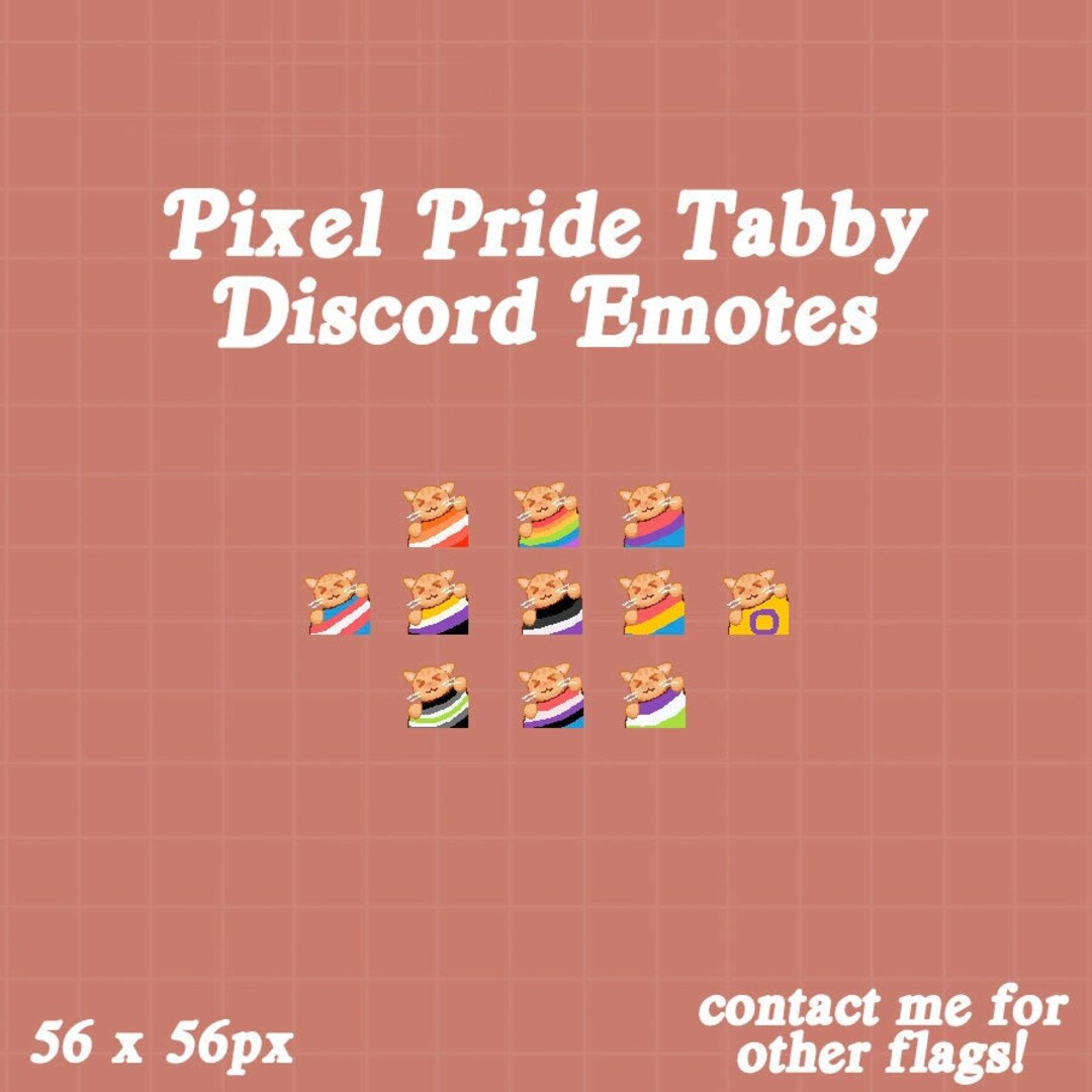 Pixel Cat Pride Discord Emote / Pride Flag Emote / Cat Discord Emote ...