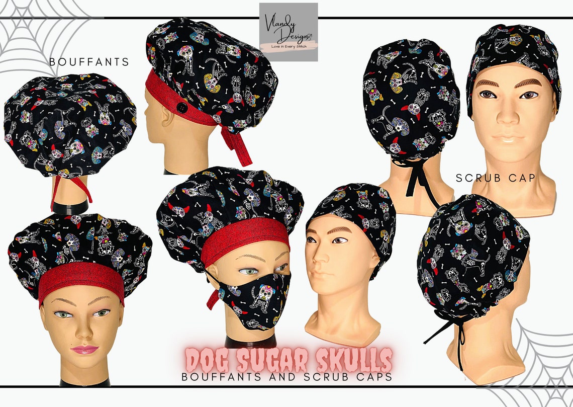 Halloween/fall Scrub Caps AND Bouffants With Buttons for - Etsy