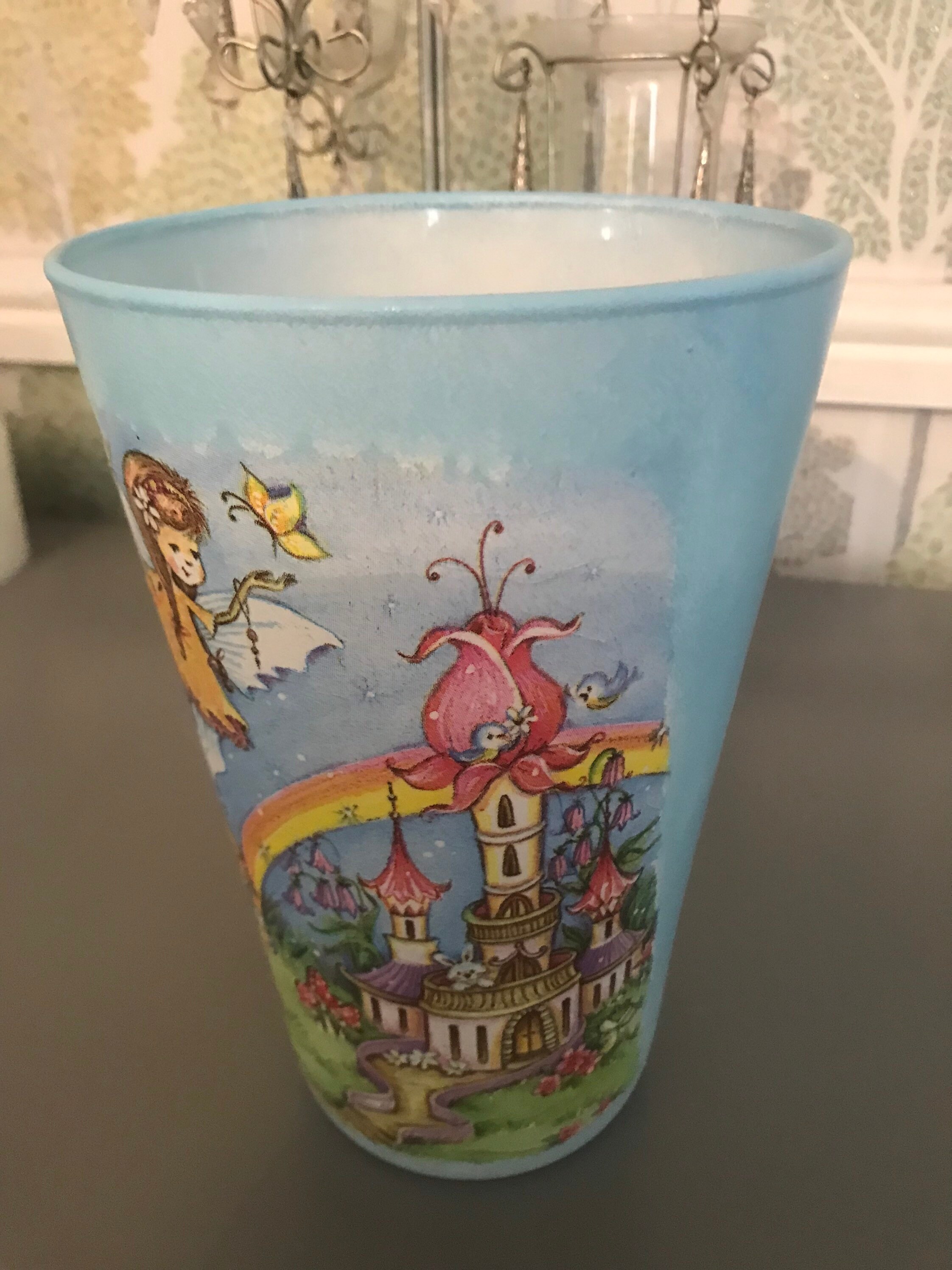 Hand painted decoupaged fairy vase | Etsy