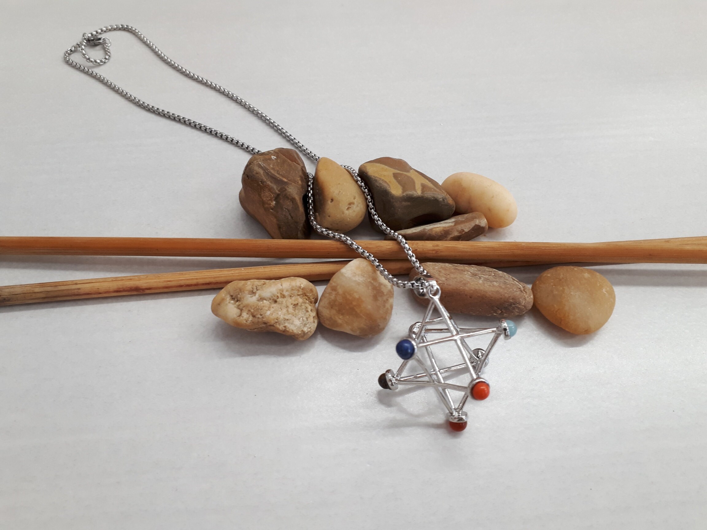 Merkaba Pendant Necklace - Kabbalah Necklace, Protection Necklace ...