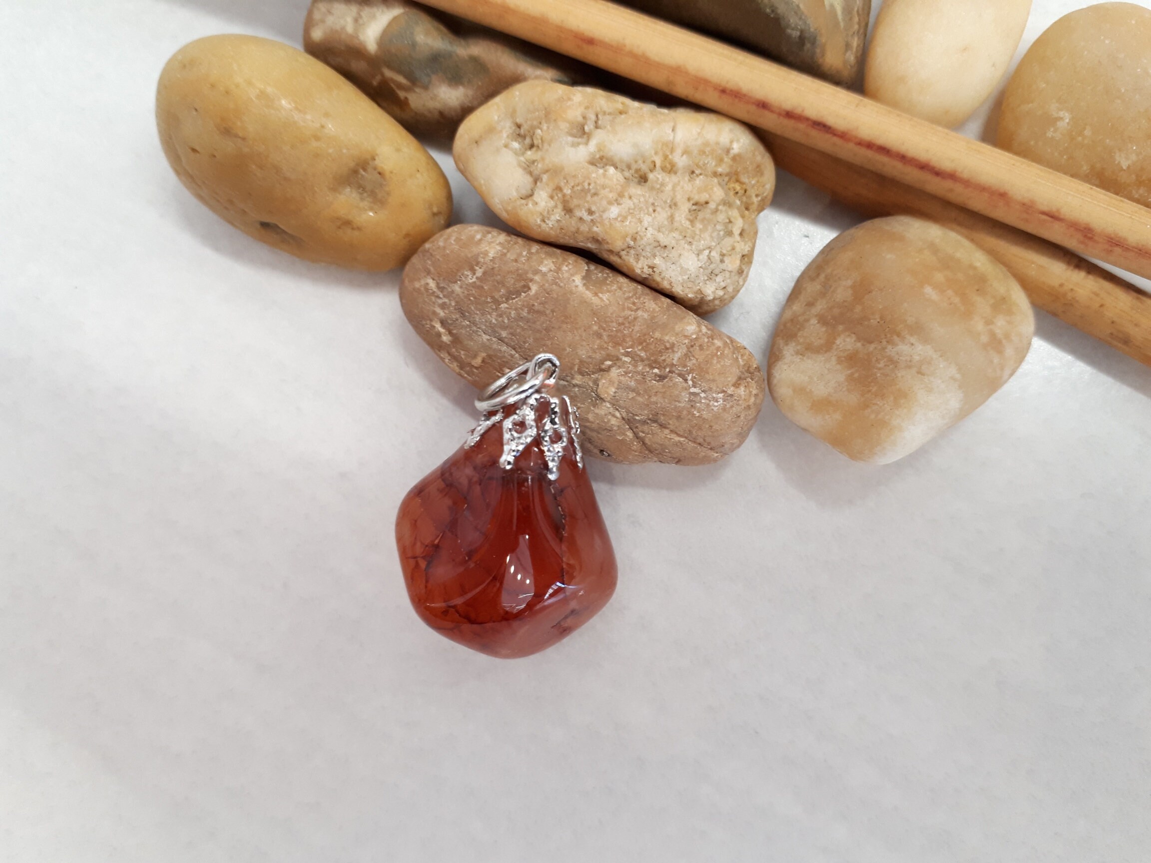 Carnelian Pendant Necklace Natural Carnelian Jewelry Carnelian Crystal ...
