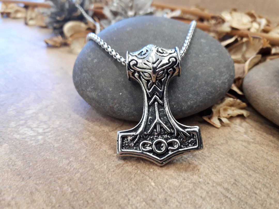 Thor Hammer Necklace for Him - Thors Hammer Pendant - Dainty Thor ...