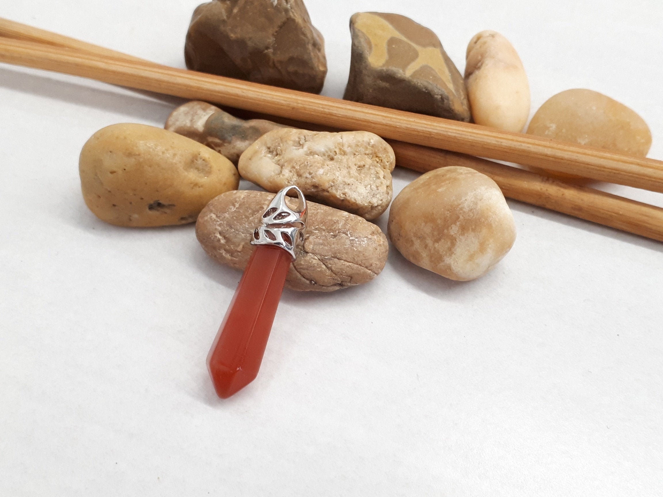 Genuine Red Jasper Point Pendant - Red Jasper Gemstone Necklace ...