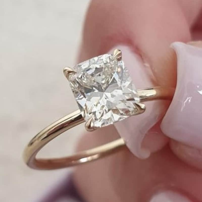 Cushion Cut Engagement Ring - Etsy