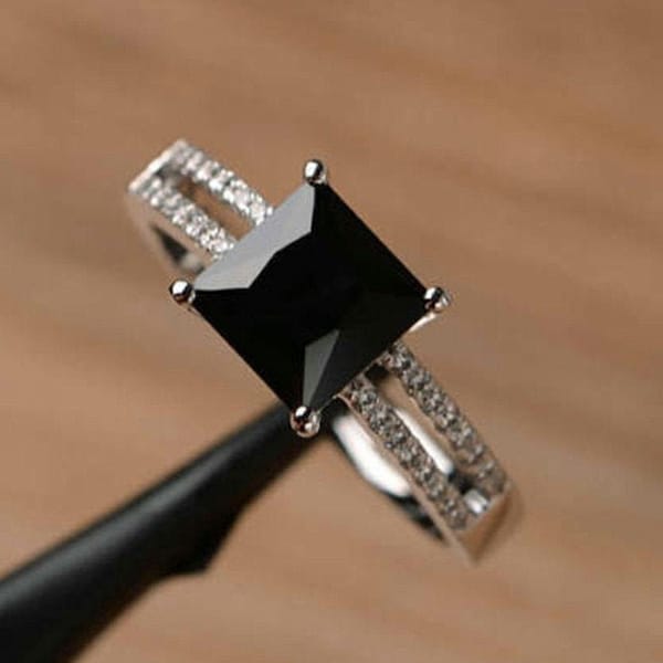 Black Square Ring - Etsy