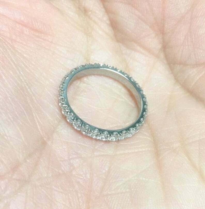 CZ Band Ring 925 Silver CZ Ring Stackable Wedding Band | Etsy