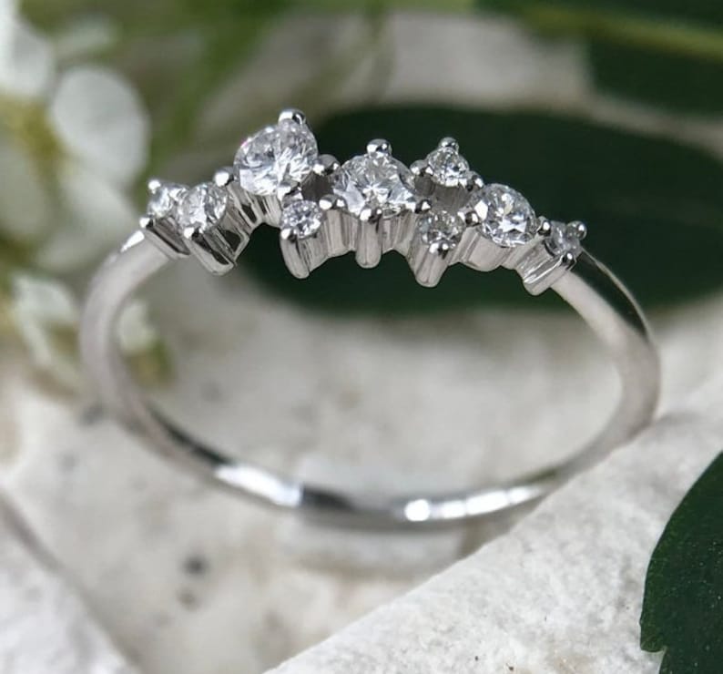 925 Silver Cluster Ring Diamond Cluster Ring Cluster 14k - Etsy
