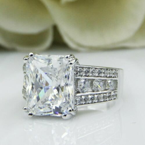 Big Radiant Diamond Ring 5.00 Ct Radiant Cut Moissanite | Etsy