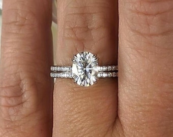 Oval Wedding Set - Etsy