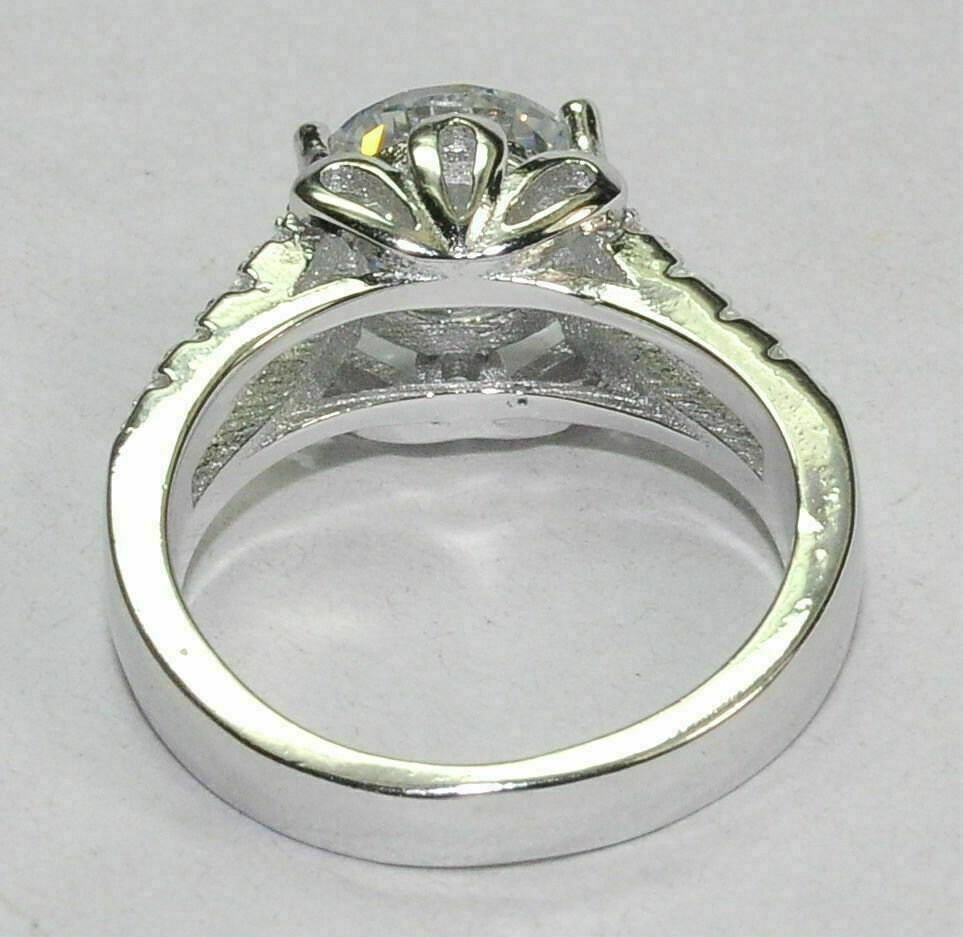 925 Silver Split Shanks Wedding Ring 2CT Round Cut Moissanite | Etsy