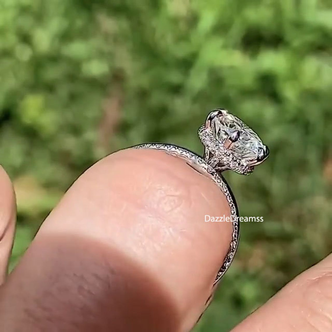 3CT Brilliant Moissanite Solitaire Engagement Ring Set 6 | Etsy