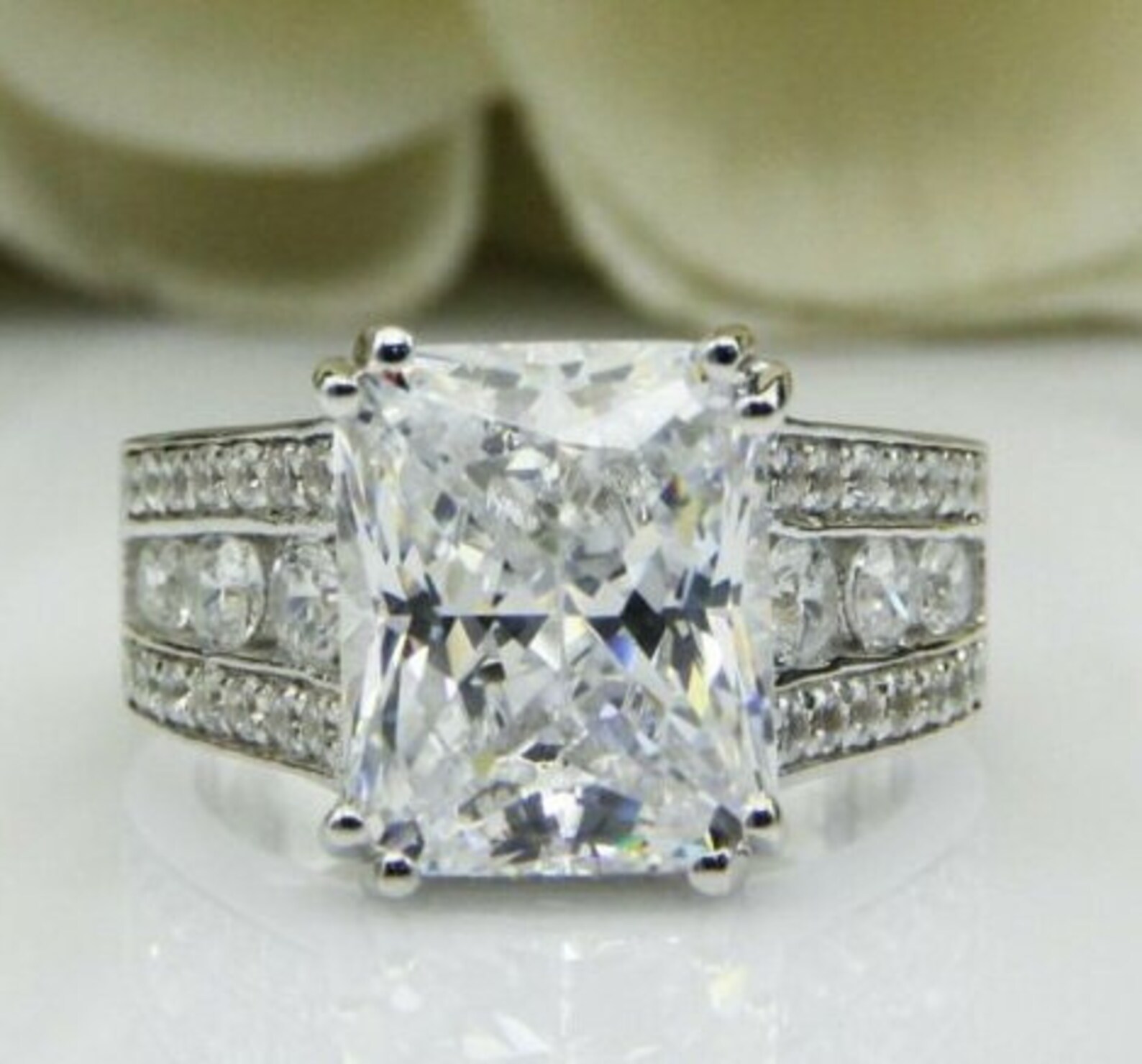 Big Radiant Diamond Ring 5.00 Ct Radiant Cut Moissanite | Etsy