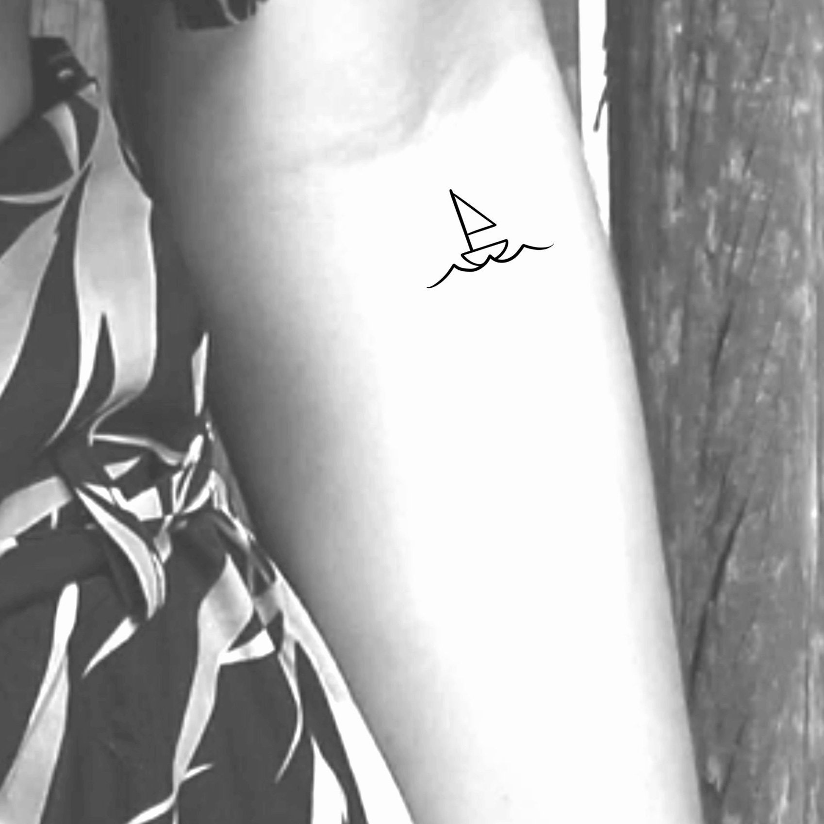 Sailboat Wave Temporary Tattoo / Boat Tattoo / Small Tattoo - Etsy