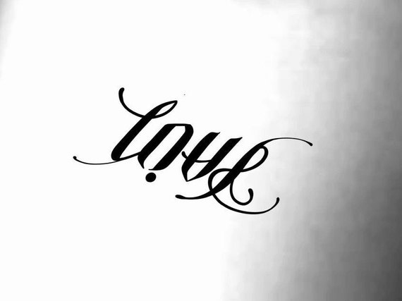 Love Pain Ambigram Temporary Tattoo - Etsy