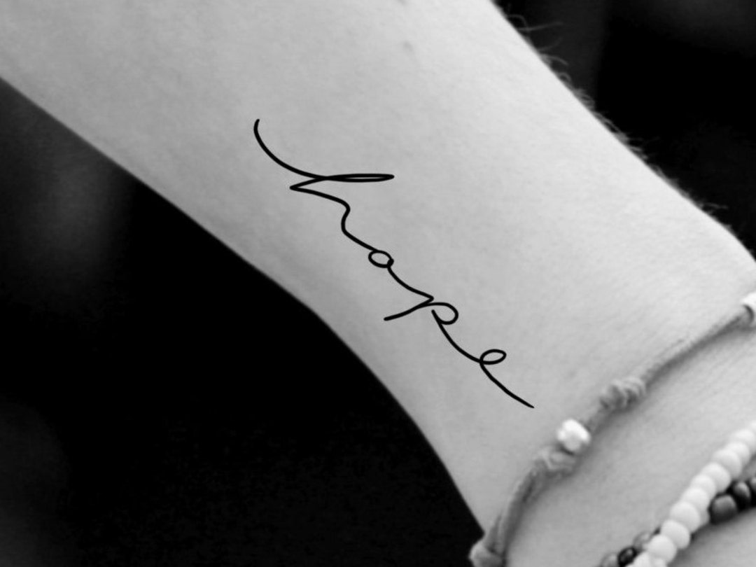 Hope Temporary Tattoo / Word Tattoo / Lettering Tattoo / Script Tattoo ...