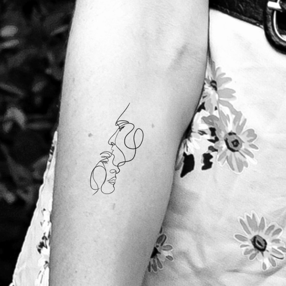 Faces Temporary Tattoo / Line Faces Tattoo / Woman Face Tattoo | Etsy