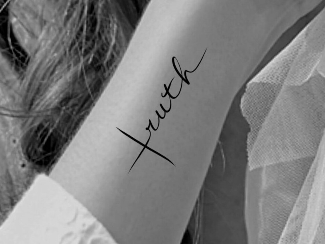 Truth Cross Temporary Tattoo - Etsy