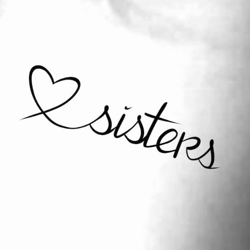 2 Sisters Heart Matching Temporary Tattoos - Etsy