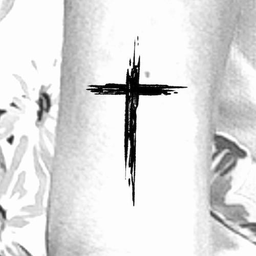 Distressed Cross Temporary Tattoo - Etsy