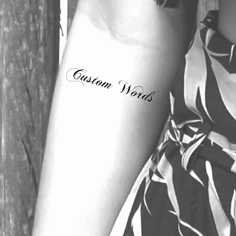 Custom Fancy Words Temporary Tattoo - Etsy