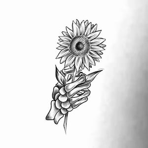 Sunflower Skeleton Hand Tattoo - Etsy