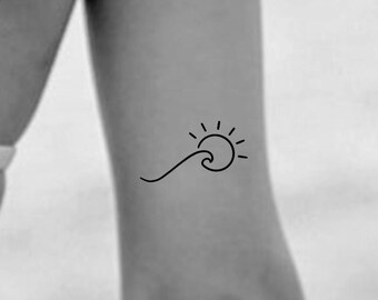 Small Wave Tattoo | Etsy