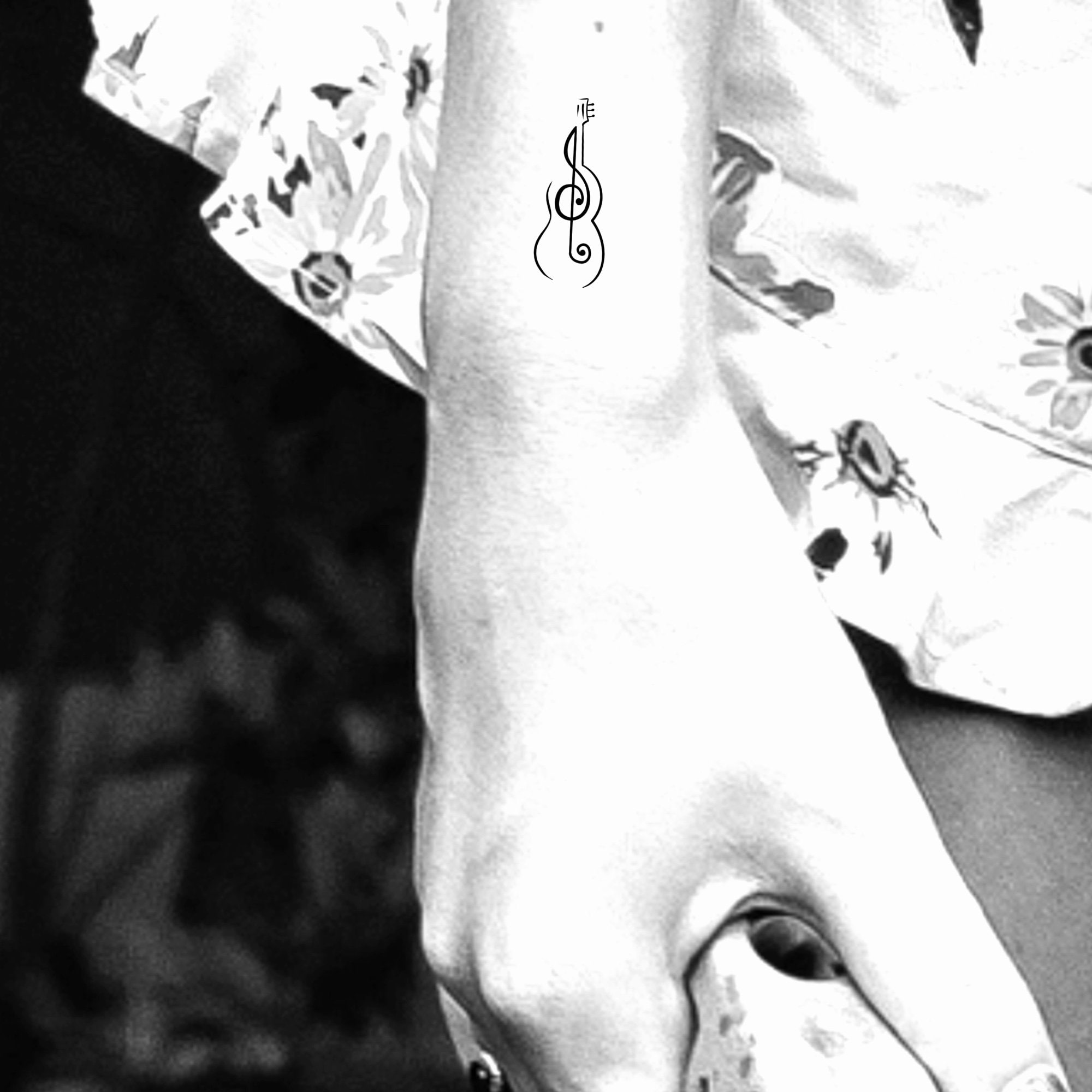 Guitar Music Note Tattoo