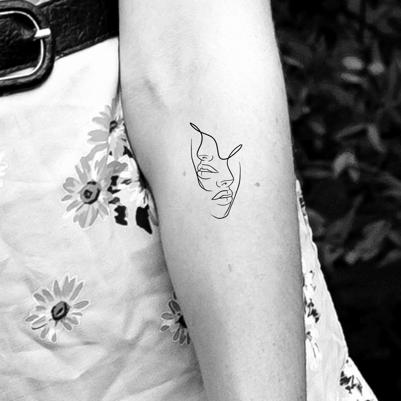 Faces Temporary Tattoo / Line Face Tattoo / Woman Face Tattoo - Etsy