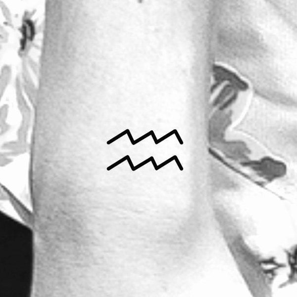 Aquarius Symbol Tattoo - Etsy