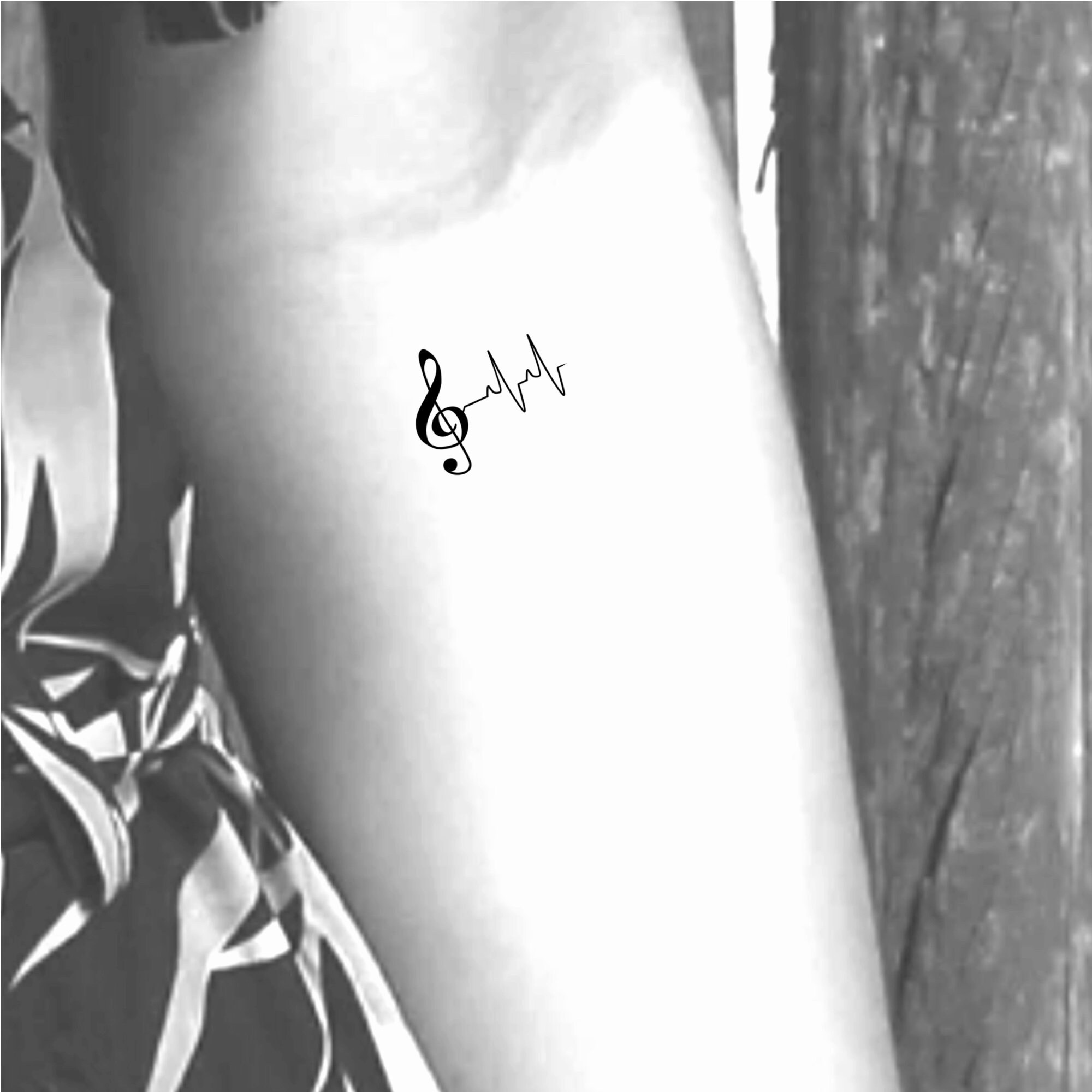 Music Note Heartbeat Temporary Tattoo Music Tattoo Music Note