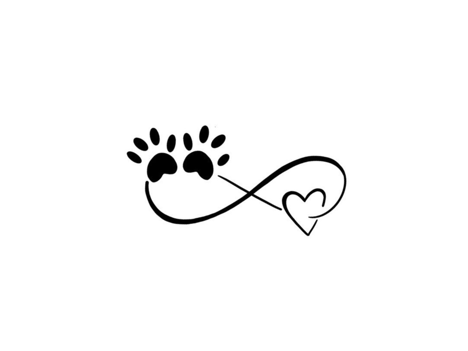 Infinity Paw Print Heart Temporary Tattoo / Heart - Etsy