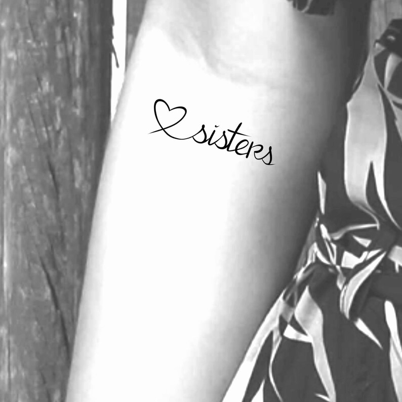2 Sisters Heart Matching Temporary Tattoos - Etsy