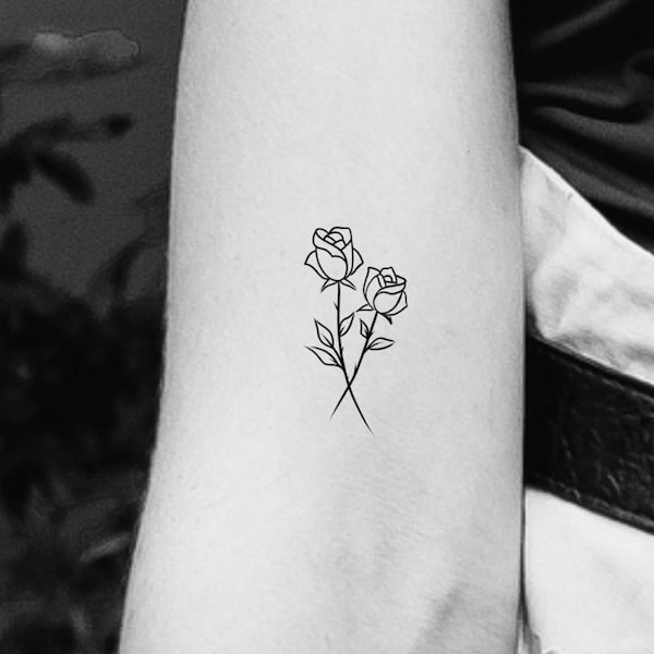 Rose Tattoo Outline - Etsy