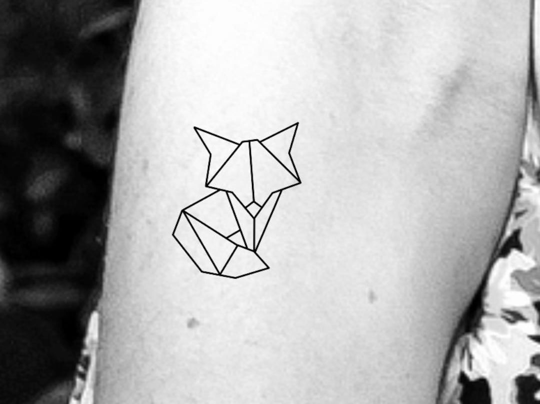 Geometric Fox Temporary Tattoo - Etsy