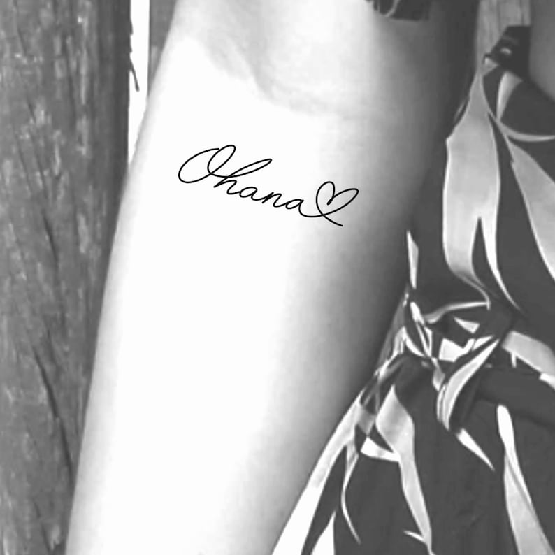 Ohana Heart Temporary Tattoo - Etsy