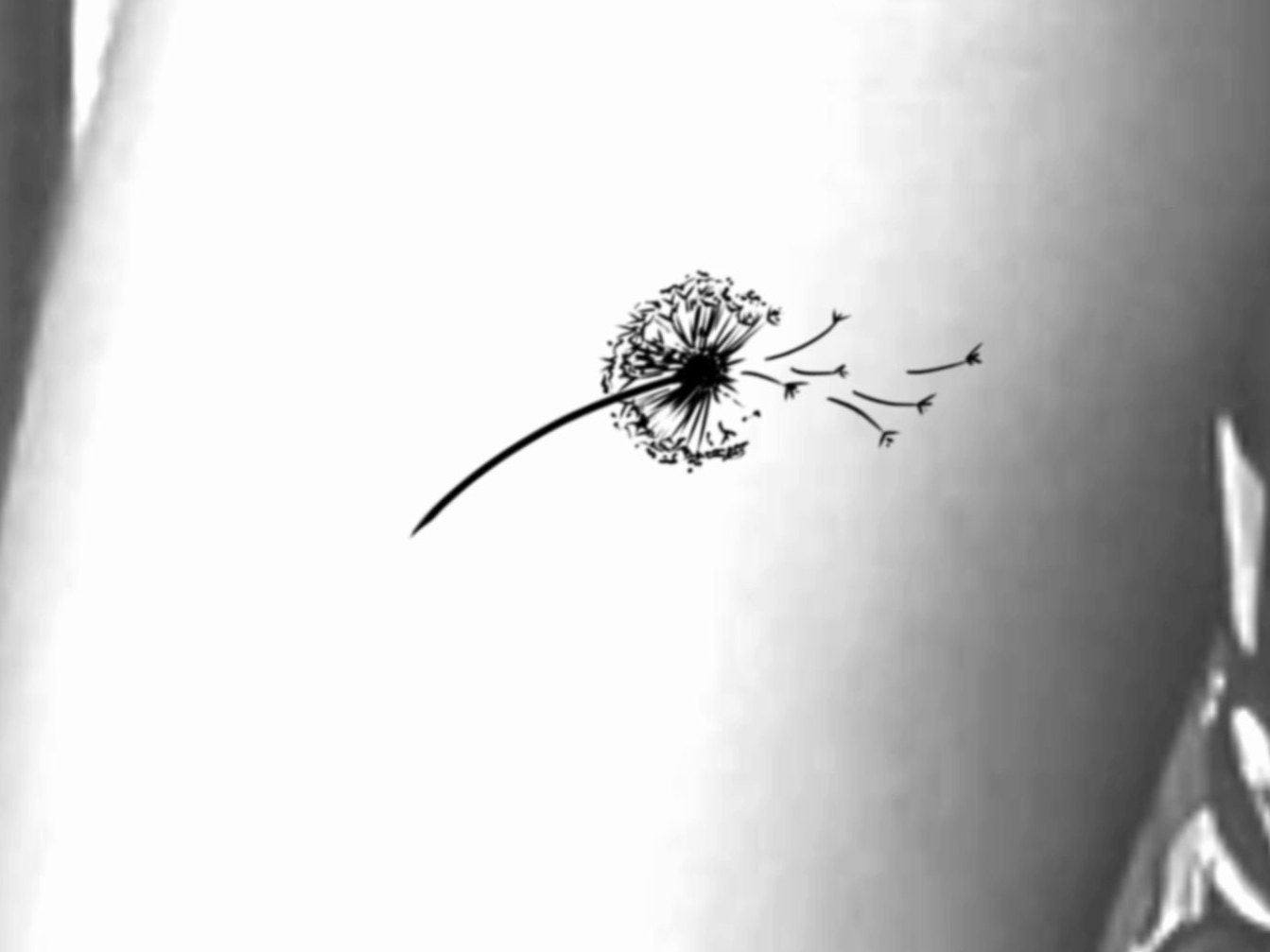 Dandelion Flower Temporary Tattoo / Flower Tattoo / Floral - Etsy