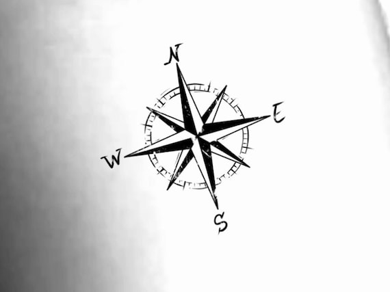 Compass Rose Temporary Tattoo - Etsy