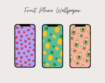 Cute Fruit Pattern Phone Wallpaper Background (30 Set Bundle) | DIGITAL ...