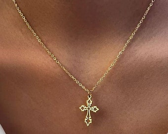 Gothic Gold Cross Pendant - Etsy